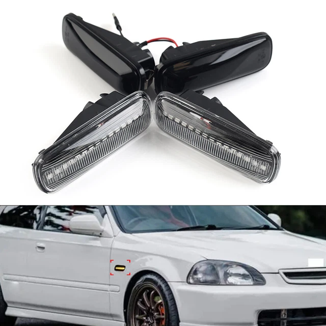 LED DYNAMIC SIDE Fender Indicator Marker Light For Honda Civic EJ EK EM ...