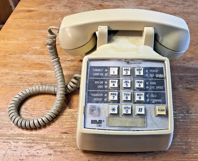 1970S 1980S ROLM Push Button Beige Desk Phone Multi Functions Office ...