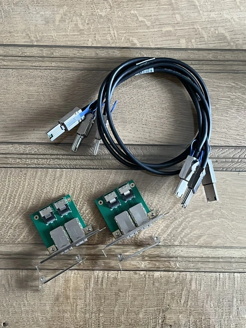 DUAL PORT MINI-SAS Internal (SFF-8087) to External (SFF-8088) PCI Bracket+Cables £60.00 ...