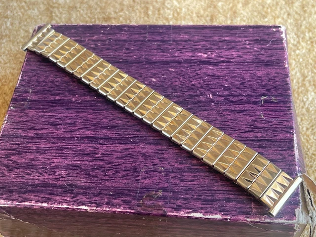 VINTAGE RARE NOS 1950s Speidel Cross Fire 10K Gold Filled 19mm 18mm ...