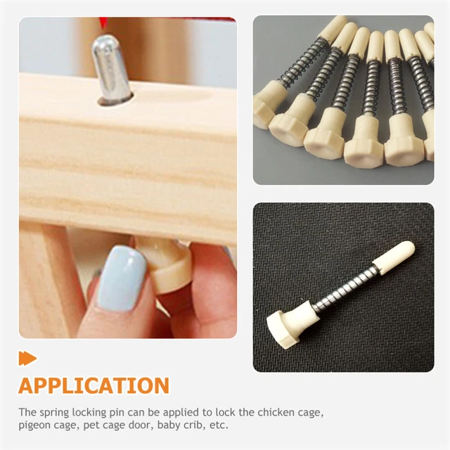 12 PCS PLUNGER Latches Spring Loaded Crib Replacement Pin Window Screen ...