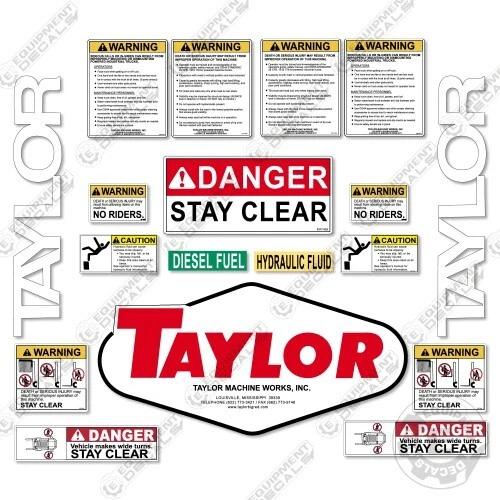 TAYLOR LOGO DECAL Kit Forklift Safety - 7 YEAR OUTDOOR 3M VINYL! EUR ...