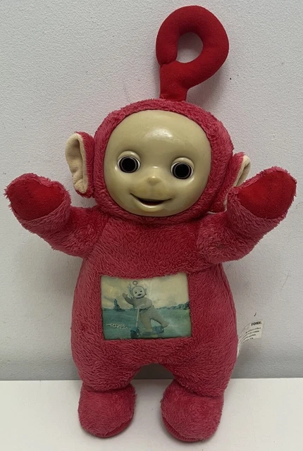 VINTAGE TOMY TELETUBBIES 42cm Po Red Holographic Tummy Soft Toy Tele ...