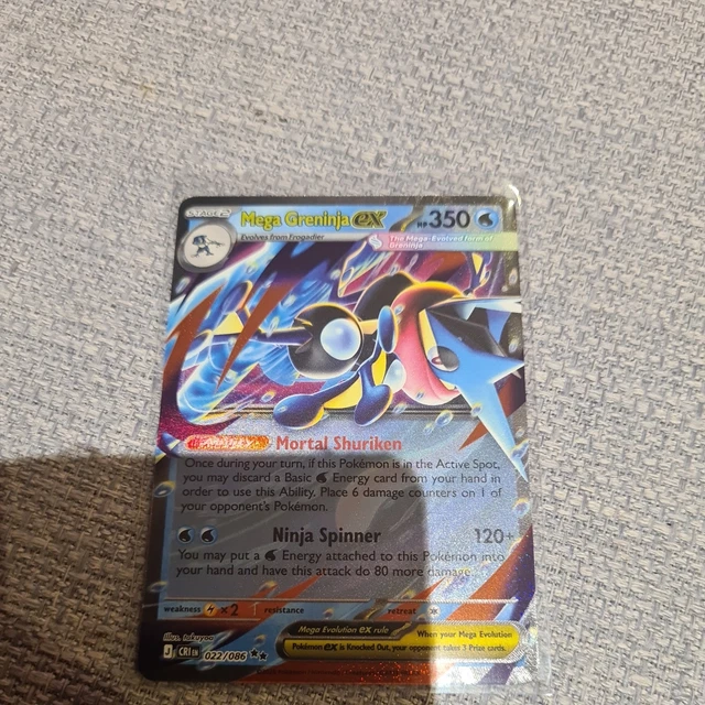 POKÉMON TCG MEGA Greninja Ex Chaos Rising 022/086 Mint Condition Double ...