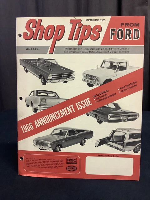 RARE CATALOGUE 1965 Identification FORD FAIRLANE FALCON MUSTANG ...