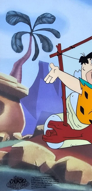 HANNA-BARBERA THE FLINTSTONES Family Car Sericel Cel Fred Wilma Pebbles ...