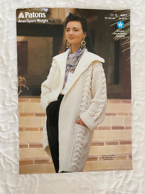 VINTAGE 80S/90S PATONS Aran/Sports Weight knitting pattern, 3page ...