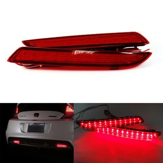 2X RED BUMPER Reflector LED Tail Brake Light For Honda CRZ CRV Insight ...