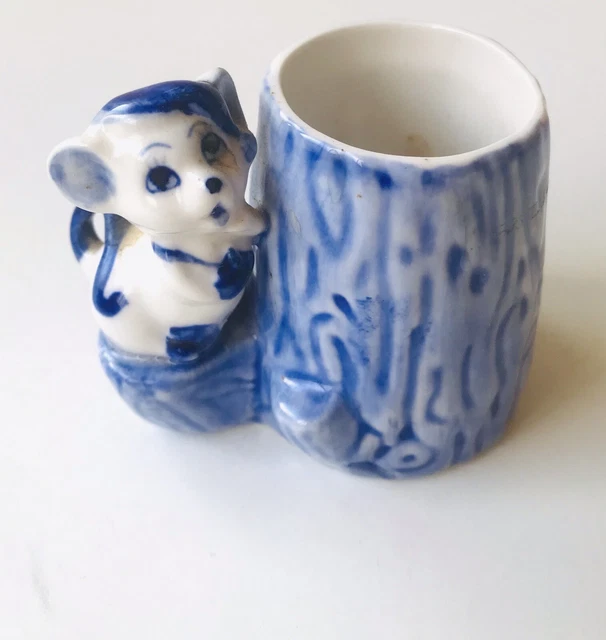 VINTAGE DELFT BLUE Mouse Toothpick Holder - Hand Painted - Stamped $20. ...