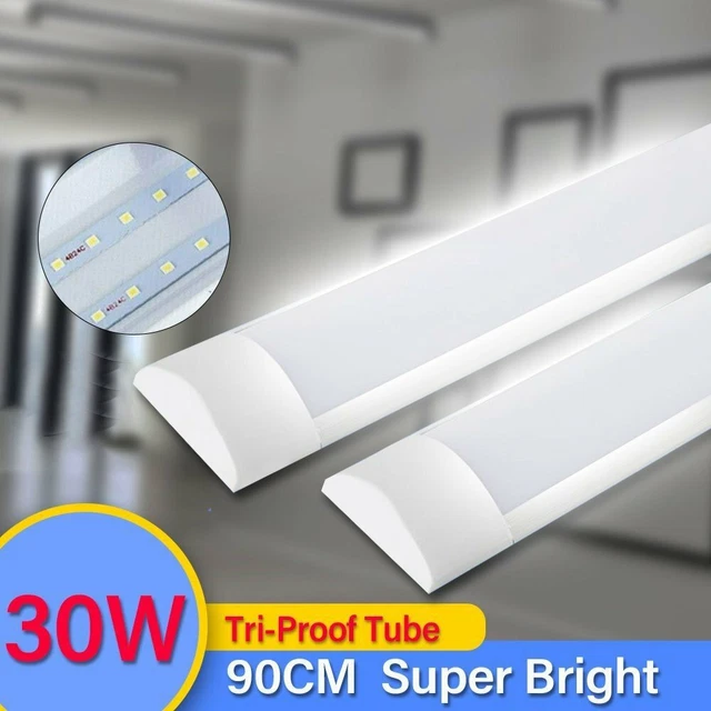 3FT 90CM LED Batten Tube Light Garage Workshop Ceiling Panel Light ...