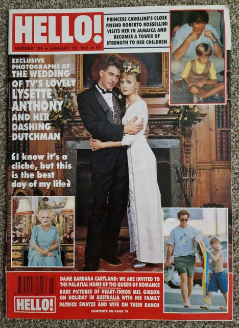 HELLO MAGAZINE LYSETTE ANTHONY PATRICK SWAYZE BRITT EKLAND 19 January ...