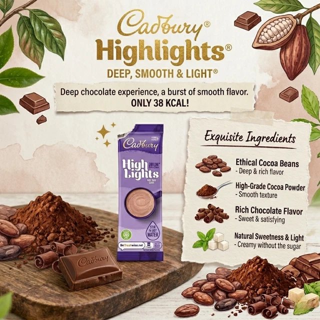 CADBURY HIGHLIGHTS HOT Chocolate – Light & Creamy – Choose 20 / 40 / 60 ...