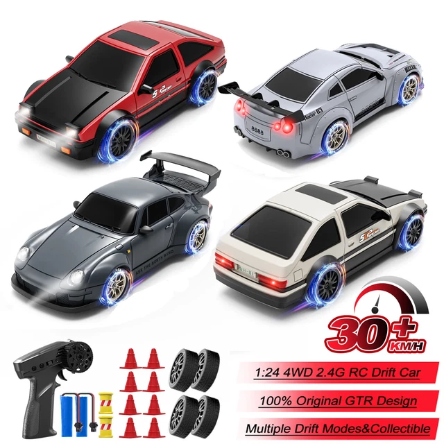 RC DRIFT CAR 4WD 1:24 GTR Porsche AE86 Remote Control Racing Car Toy ...