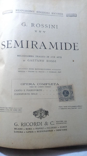GIOACCHINO ROSSINI- LA Gazza Ladra / Seramide spartiti musicali ...