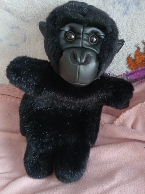 BLACK GORILLA MONKEY Chimp Hand Puppet Soft Toy Ventriloquist Furry ...