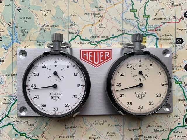HEUER STOPWATCH PANEL Heuer Chronometers Dashboard Rally Timer 49 £350.00 - PicClick UK
