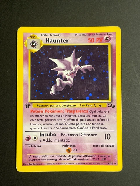 POKEMON HAUNTER FOSSIL 6/62 Holo Prima Edizione Ita no Charizard Psa ...