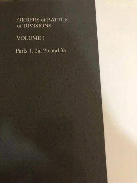 ORDRE DE BATAILLES De Divisions - Volume 1 - Pièces 1,2a,2b Et 3a ...