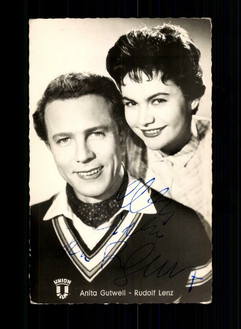 CARTOLINA AUTOGRAFATA ANITA Gutwell e Rudolf Lenz Kolibri originale ...