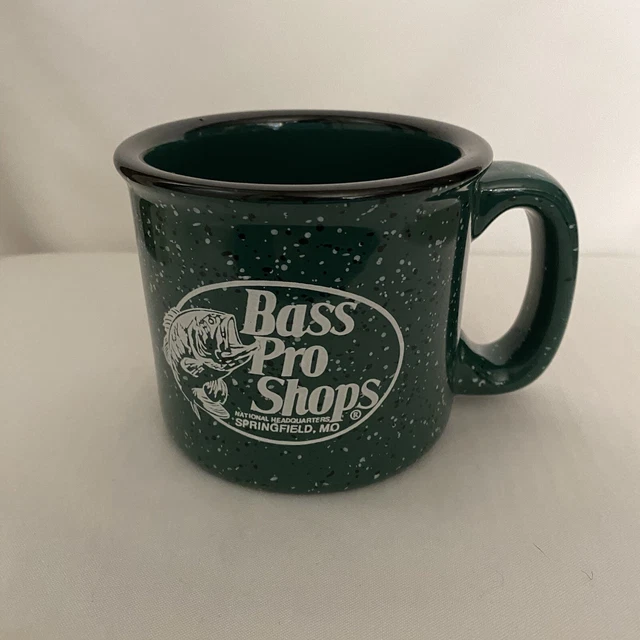 BASS PRO SHOPS Dark Green Speckled Stoneware Coffee Mug/Cup Springfield ...