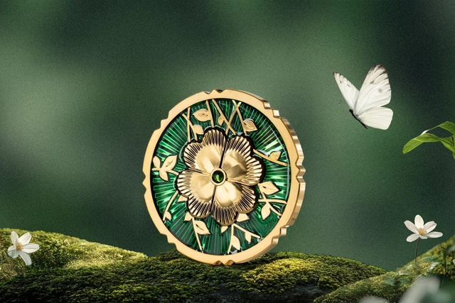 EVERGREEN. CLOVER. COOK Islands 5$ 2025 gilded 1 oz 99,99% silver coin ...