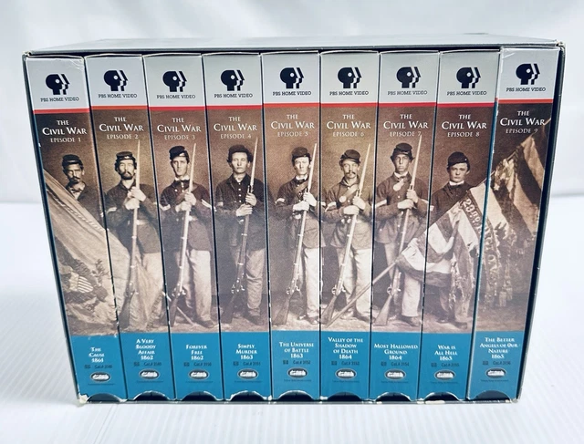 THE CIVIL WAR Ken Burns 9 VHS Tapes PBS Home Video Color and Black ...