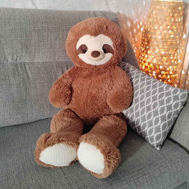 LITTLE TOWN SLOTH Giant Huge Large Brown Soft Plush Toy 103cm £33.99 ...