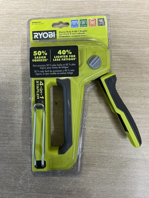 RYOBI HEAVY DUTY 4-IN-1 Stapler TACKER STAPLE GUN UPHOLSTERY STAPLER £ ...