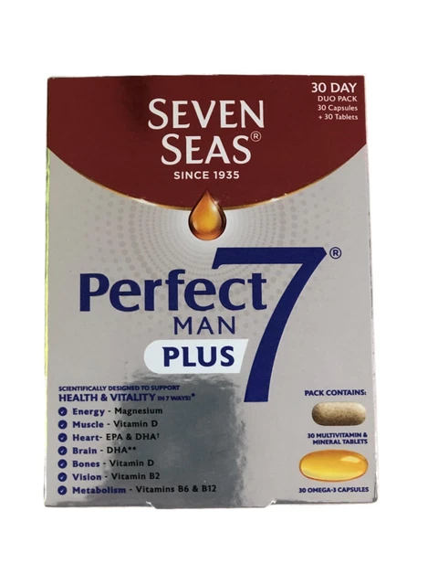 SEVEN SEAS PERFECT 7 Man Plus - 30 Day Duo Pack x 2 £22.49 - PicClick UK