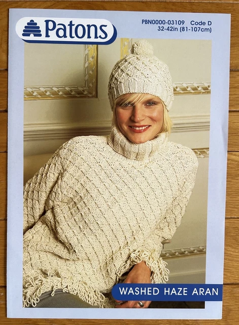 TEXTURED POLO SWEATER hat women's knitting pattern (Patons Washed Haze ...