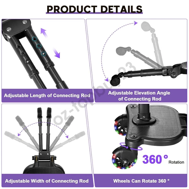 UNIVERSAL STROLLER BOARD, with 2 LED Lighted Wheels and Replaceable ...