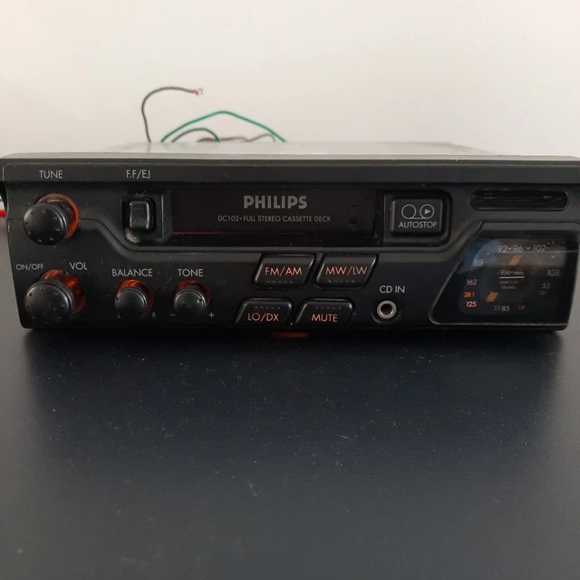 AUTORADIO PHILIPS DC102 Cassette K7 Vintage Youngtimer 1987 Fonctionnel ...