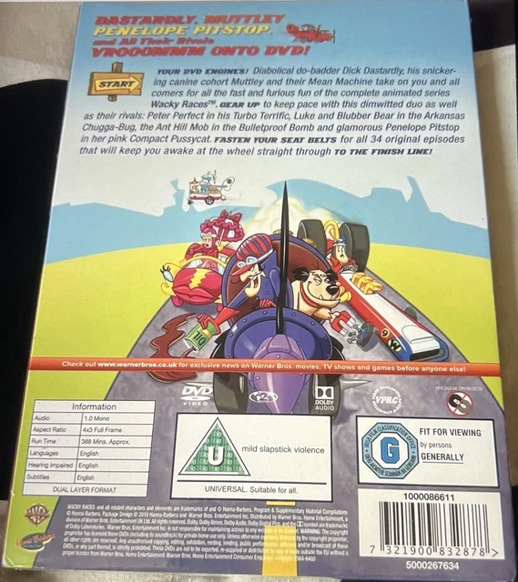 WACKY RACES DVD Oop Rare The Complete Series Animated Cartoon Hanna ...