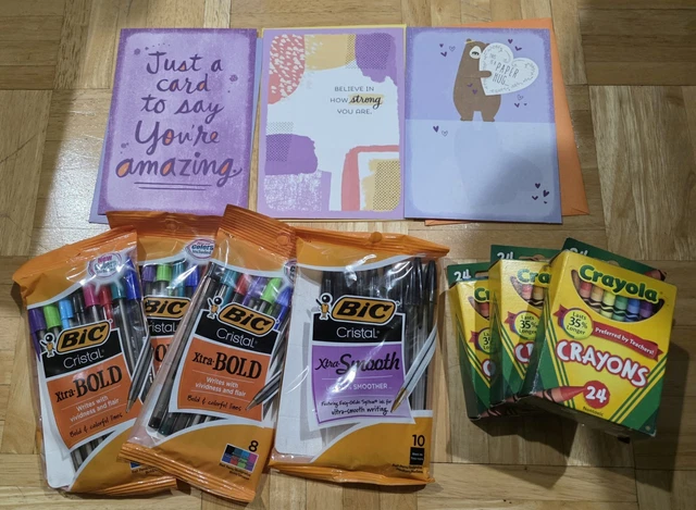 MIXED LOT BIC Cristal Xtra-Bold Ball Point Pen, Hallmark Greeting Cards ...