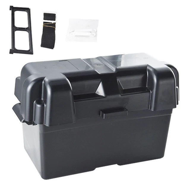 LEISURE BATTERY BOX Enclosure Large Cover & Strap Motorhome Caravan ...