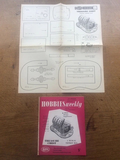 1959 HOBBIES WEEKLY Magazine Fold out Plan Design to make Musical ...