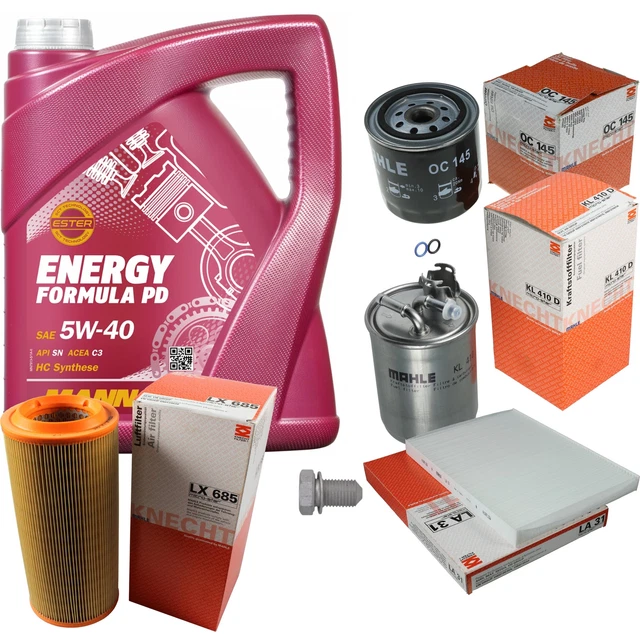 MAHLE INSPECTION SET 5 L MANNOL Energy Formula PD 5W-40 Pour Seat Arosa ...