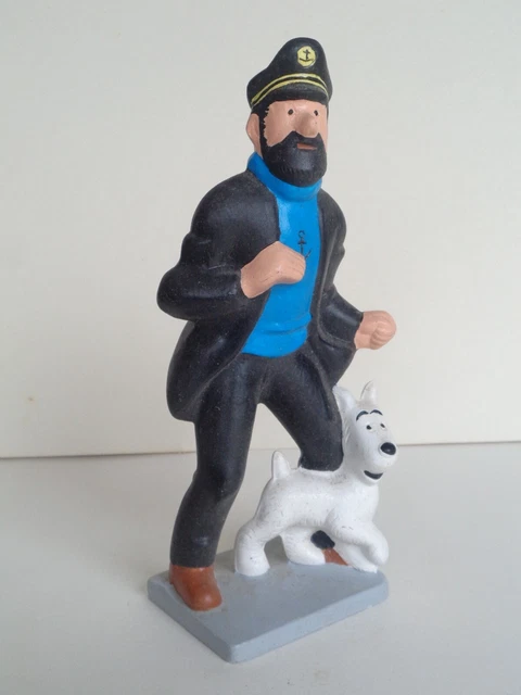 FIGURINE CAPITAINE HADDOCK MILOU Statue Statuette Plâtre Tintin Mako ...
