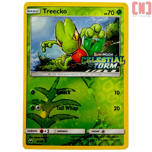 CARTE POKÉMON TREECKO Celestial Tempête Tamponné Cosmo Holo Dos 8/168 ...