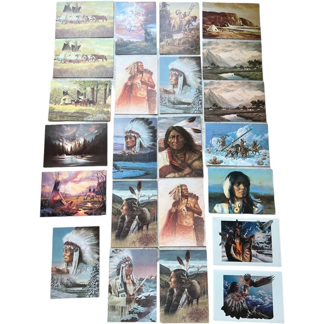 VINTAGE LEANIN TREE Native American Indian Greeting Card Lot Of 23 1980 ...