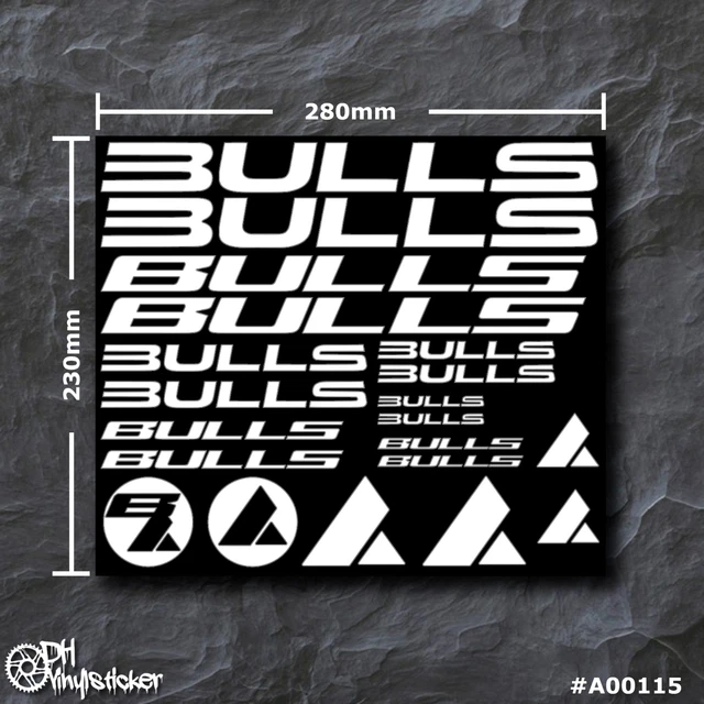 BULLS STICKER WEISS | Aufklebersatz Set Fahrrad eBike BMX MTB Rahmen ...