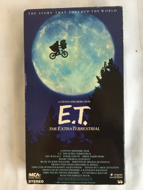 ET VHS TAPE1988 MCA Home Video The Extra-Terrestrial Movie E.T. Noir ...