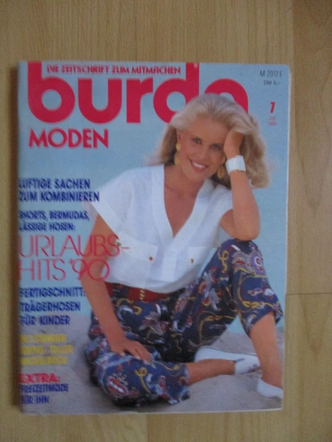 ZEITSCHRIFT , BURDA Moden , 1990 , mit Schnittmuster EUR 4,00 - PicClick DE
