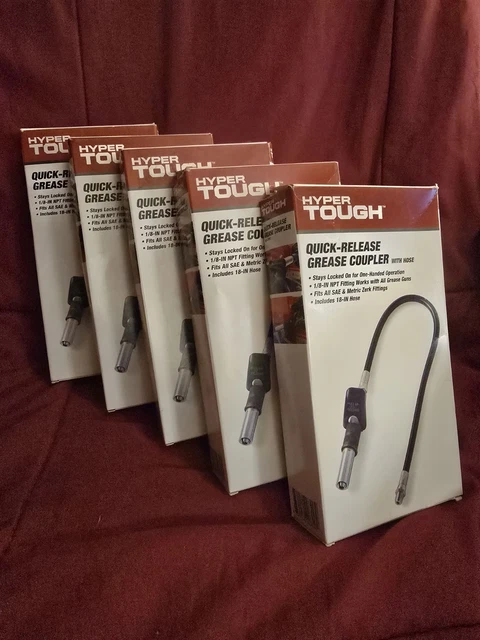 (5) HYPER TOUGH QUICK-RELEASE GREASE COUPLER WITH HOSE £40.18 - PicClick UK