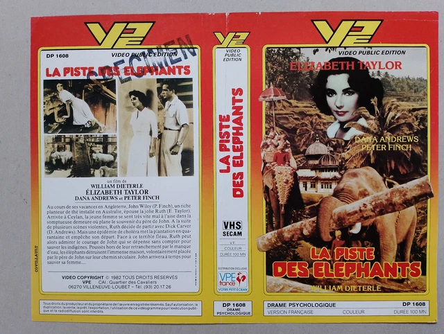 JAQUETTE VHS - La Piste Des Elephants - Vhs Sleeve - Elizabeth Taylor EUR 5,00 - PicClick FR