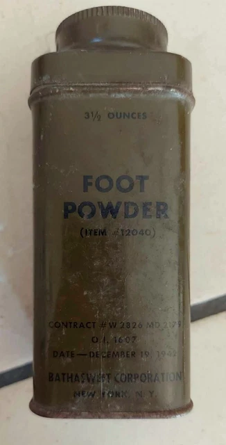 BOITE DE TALC médic US ww2 " foot powder" 1942 EUR 18,00 - PicClick FR