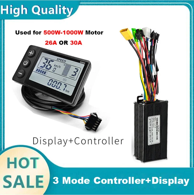 3 MODE SINE Wave Ebike Controller Kits 36V 48V S866 LCD Display 500W ...