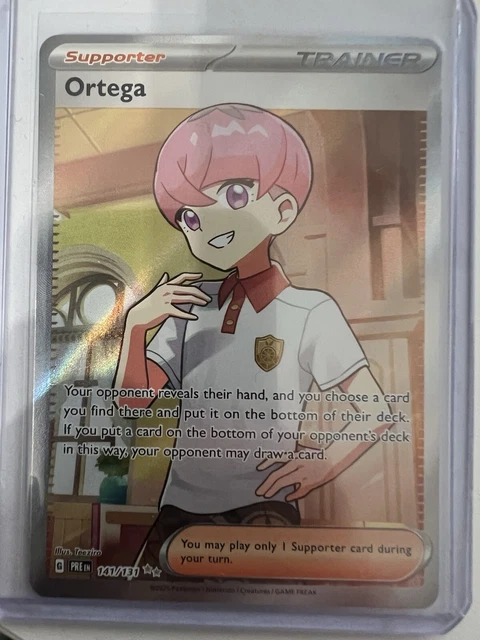 POKEMON CARD ORTEGA 141/131 Full Art Trainer Prismatic Evolutions Near ...