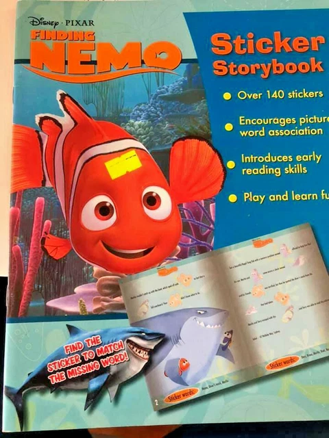 DISNEY PIXAR FINDING NEMO Sticker Storybook over 140 stickers New $12. ...