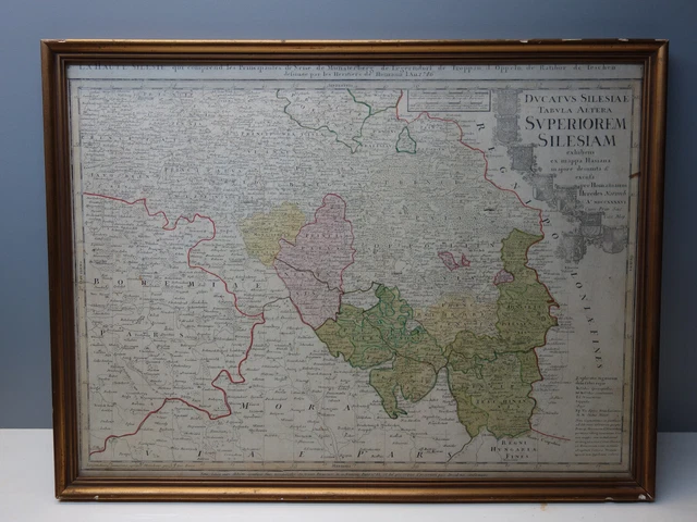 OBERSCHLESIEN LA HAUTE Silesie Original Kupferstich Landkarte Homann Erben 1746 EUR 120,00 ...